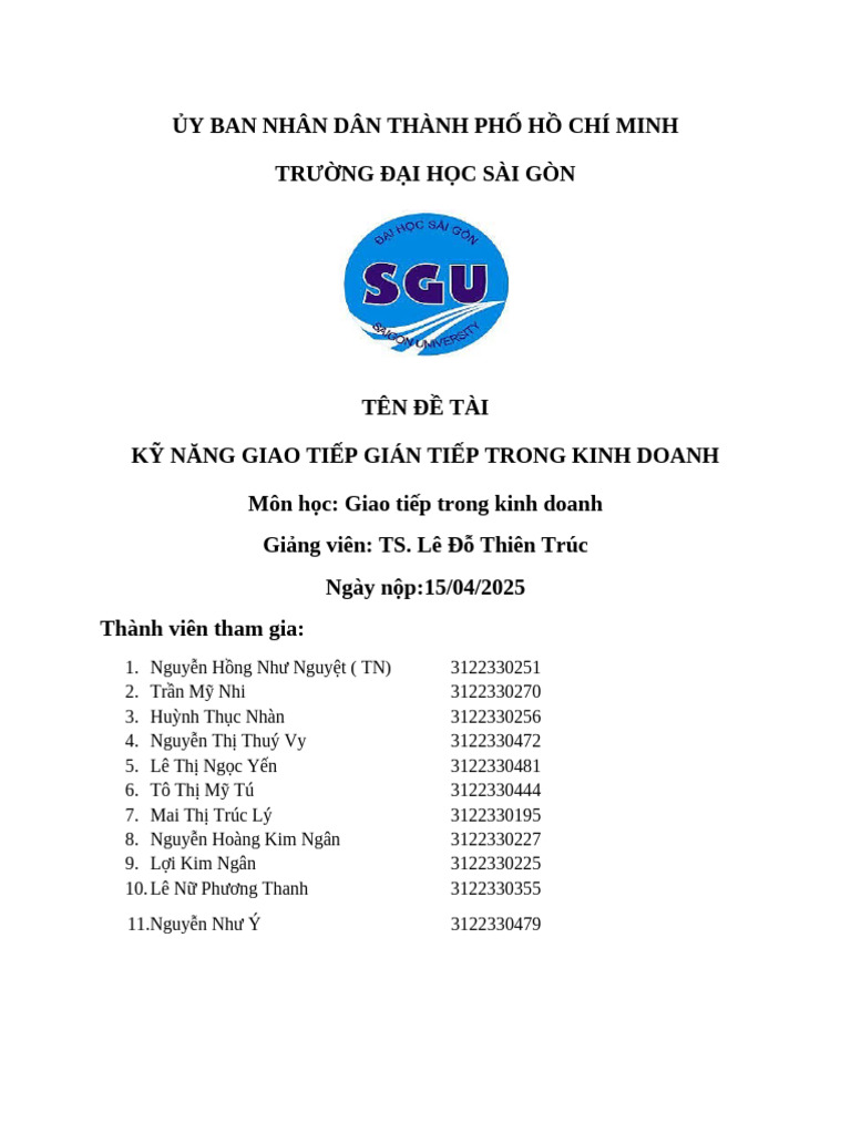 Bài Báo Cáo Gtkd Nhóm Đi Bình Định (1) | PDF