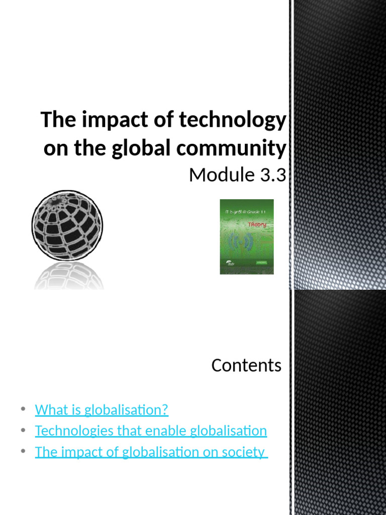 Gr11IT 3 - 3 Impact of Globalisation | PDF | Globalization | Educational Technology