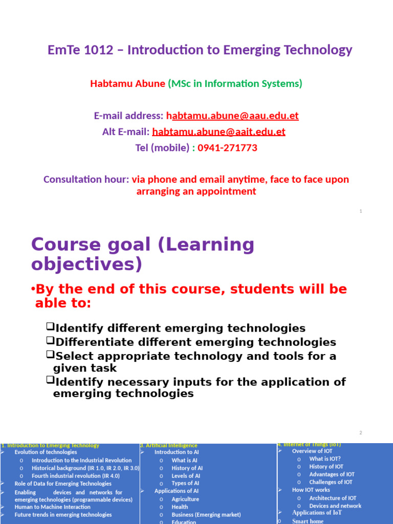 Road Map and Chapter 1 Introduction To Emerging Technologies Autosaved | PDF | Human–Computer ...