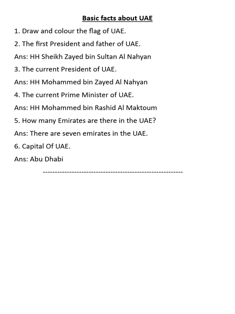Key Facts About the UAE | PDF