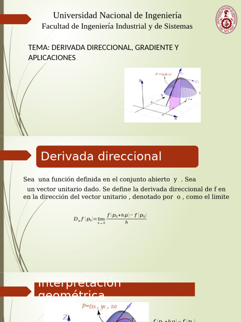 DERIVADA DIRECCIONAL Y GRADIENTE 2022-2 (1) | PDF | Degradado | Derivado