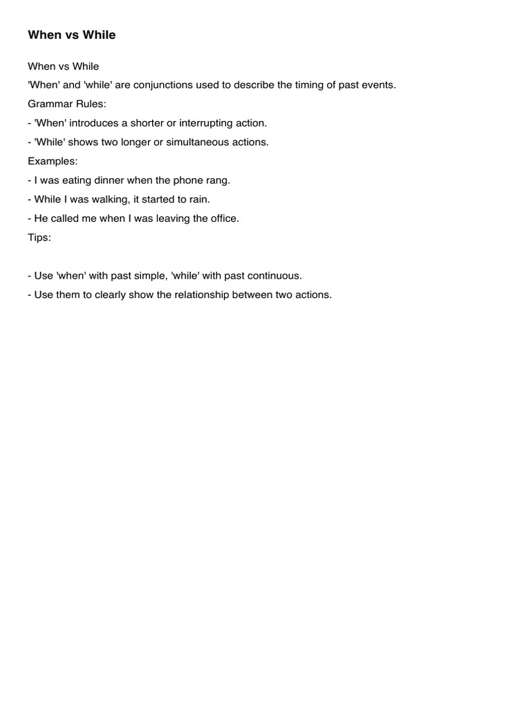 When Vs While | PDF
