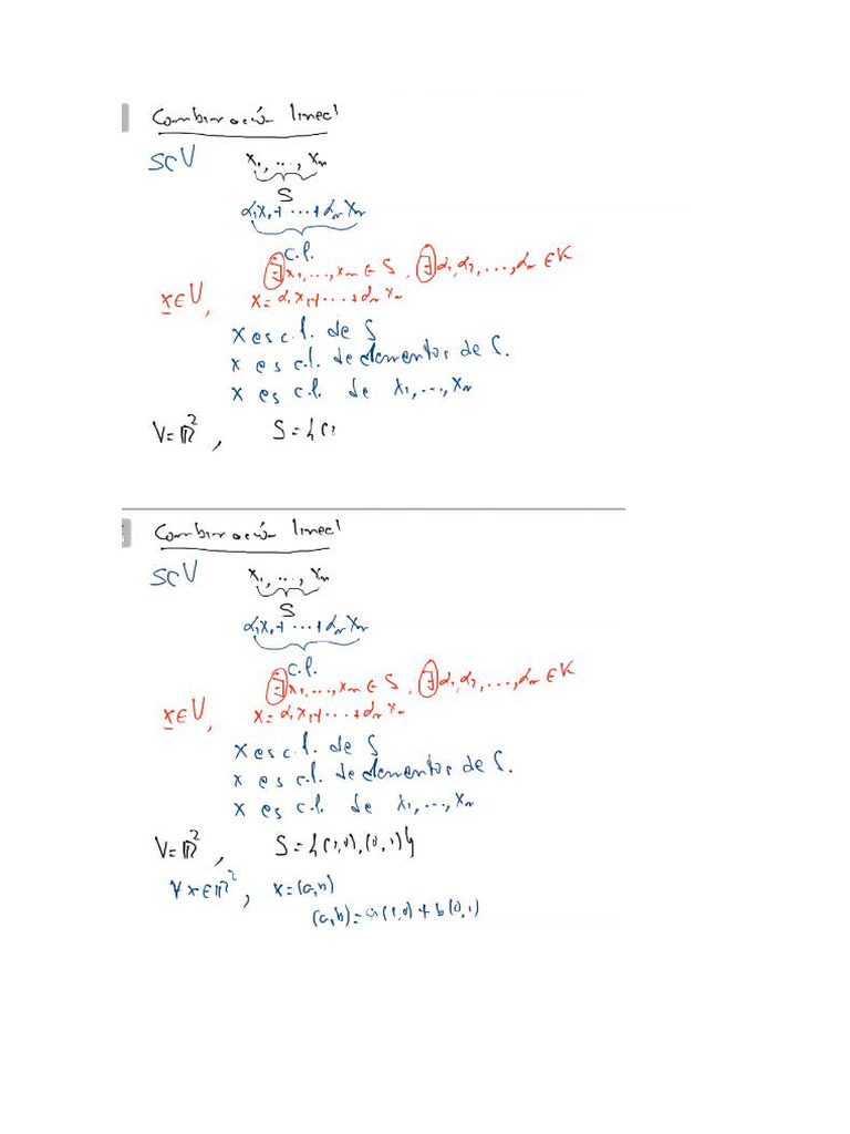 Combinacion Lineal y Dependencia e Independencia | PDF