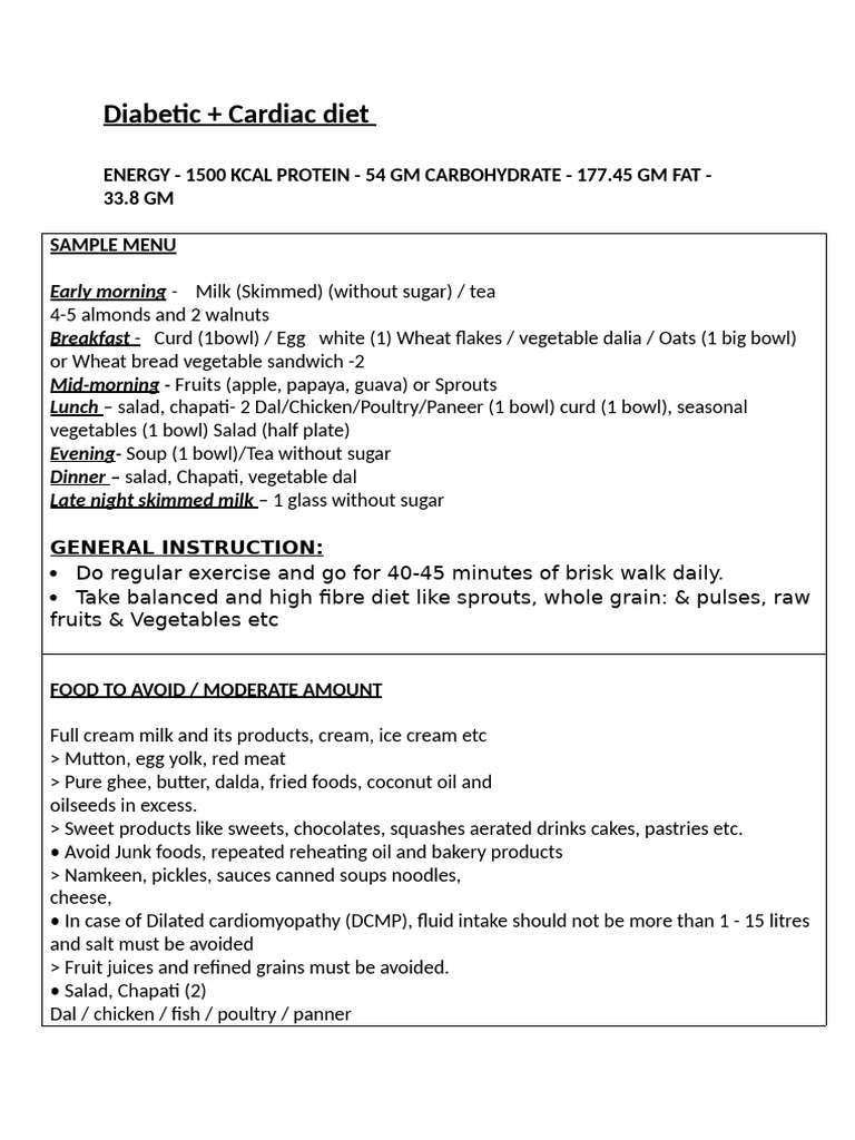 Diabetic + Cardiac | PDF