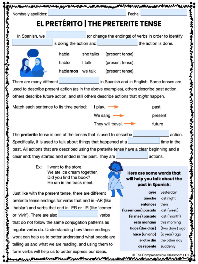 PAPERLESS - AR Preterite Notes (Traditional Endings) | PDF