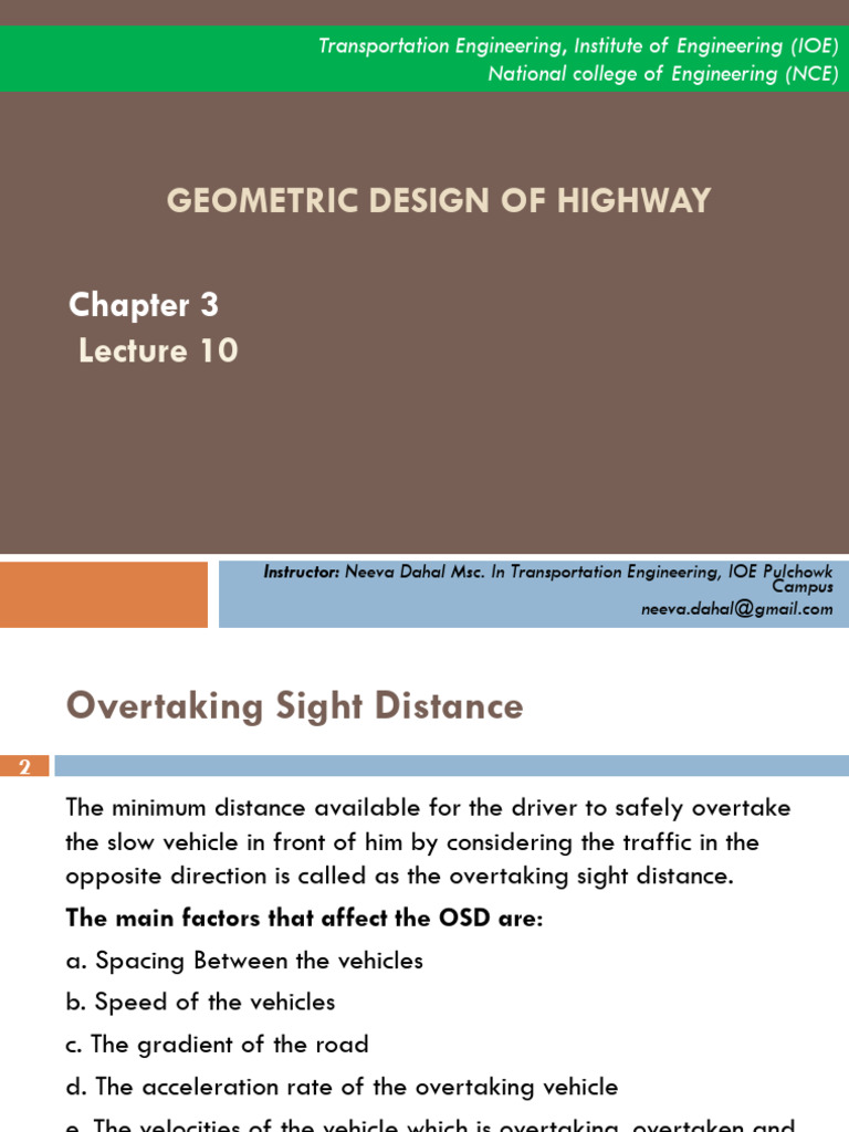 Lecture 10- Geometric Design | PDF | Traffic | Lane