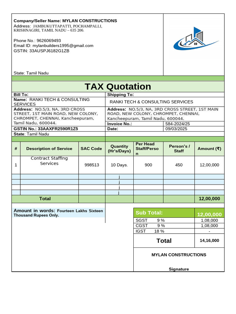 GST Quotation Format 01 | PDF