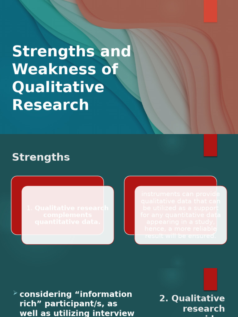 Strengths and Weaknesses of Qualitative Research | PDF | Qualitative ...
