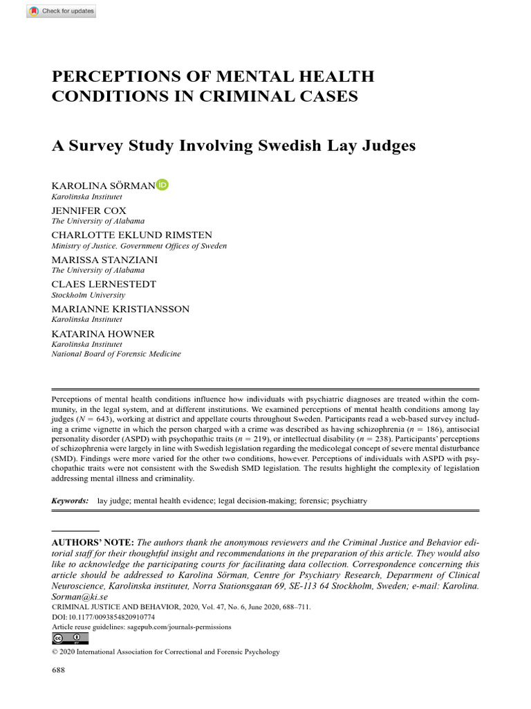 Sorman-Et-Al-2020-Perceptions-Of-Mental-Health-Conditions-In-Criminal-Cases-A-Survey-Study ...