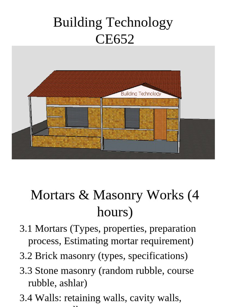 3.0 Masonry and Mortar Works | PDF | Mortar (Masonry) | Masonry