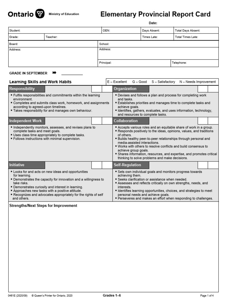 YRDSB Electronic Student Report Card - Elementary Term 1 Feb2021 ...