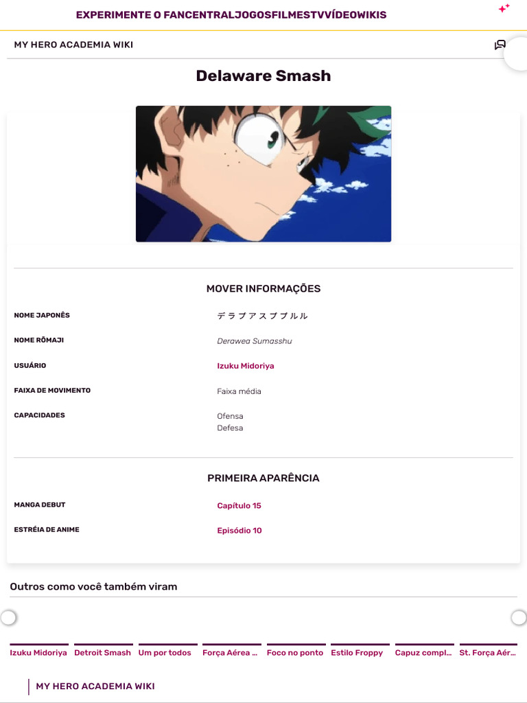 Delaware Smash - My Hero Academia Wiki - Fandom | PDF | Animes