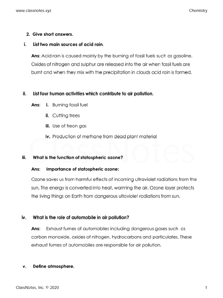 Chemistry Unit 14_Review Questions | PDF