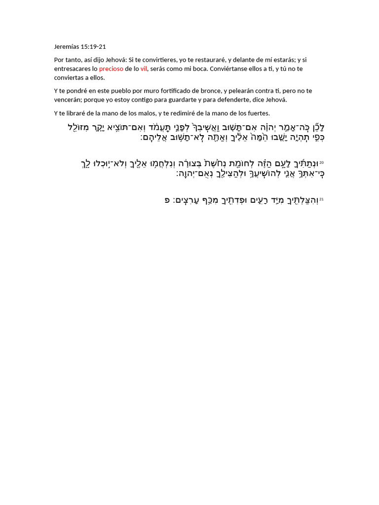Jeremías 15 | PDF