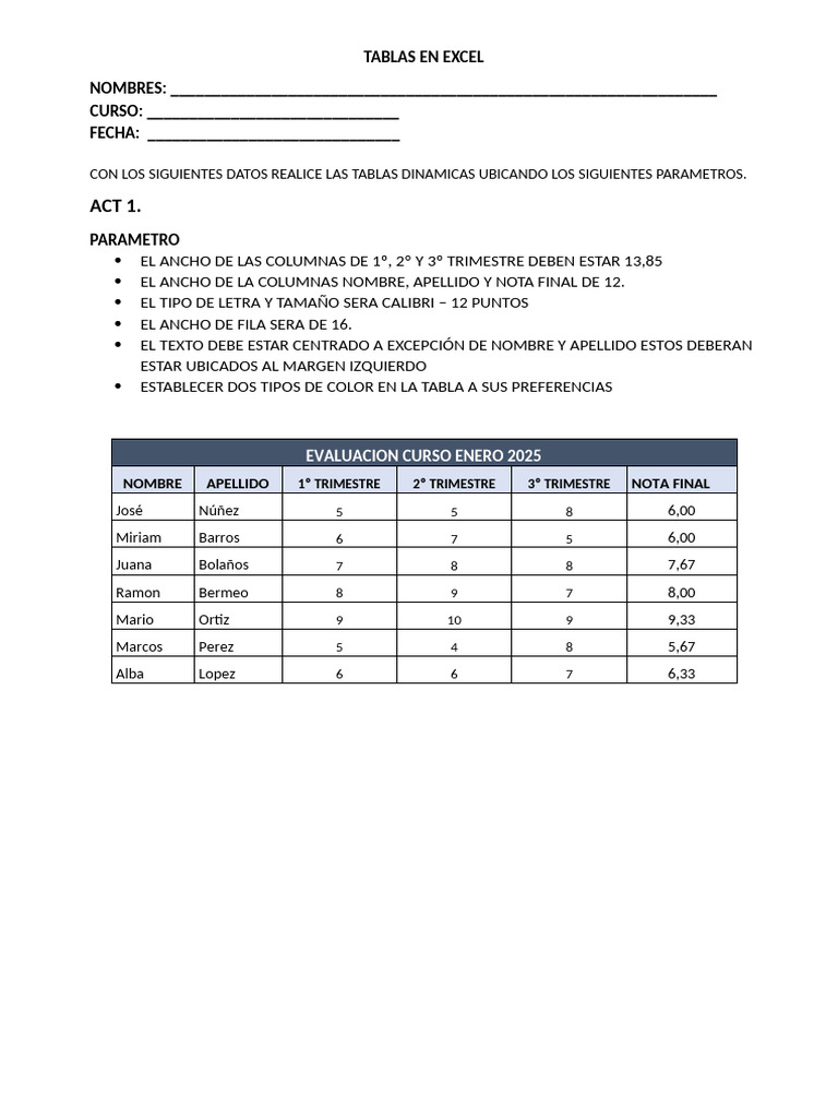 Actividad Tablas Dinamicas | PDF