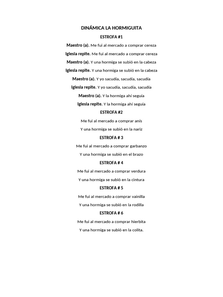 Dinámica La Hormiguita | PDF