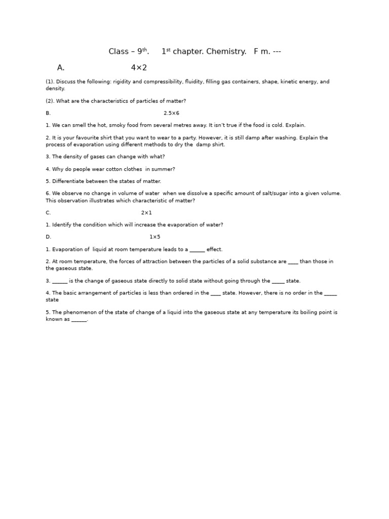 Class 9 Chemistry Chapter 1 | PDF