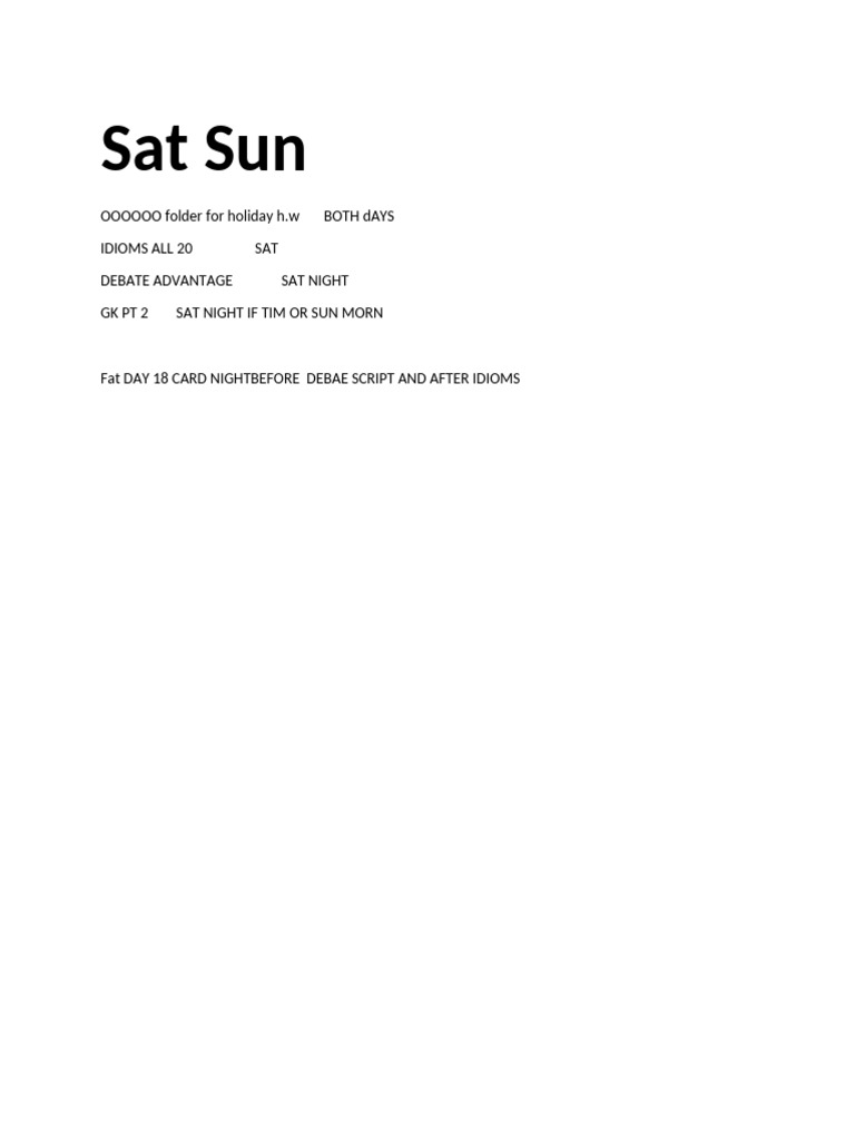 Sat Sun | PDF