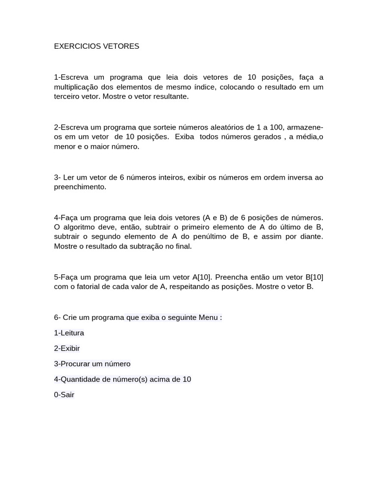 1-Vetores-EXERC - VETOR - 05 - 04 - Praticar | PDF