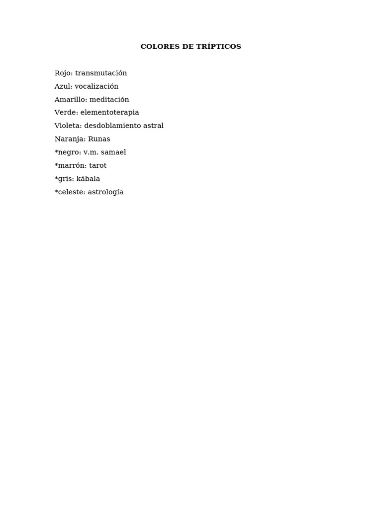 Colores de Trípticos | PDF