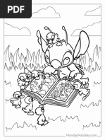 Coloring Page of Lilo and Stitch Eating Ice Cream | PDF
