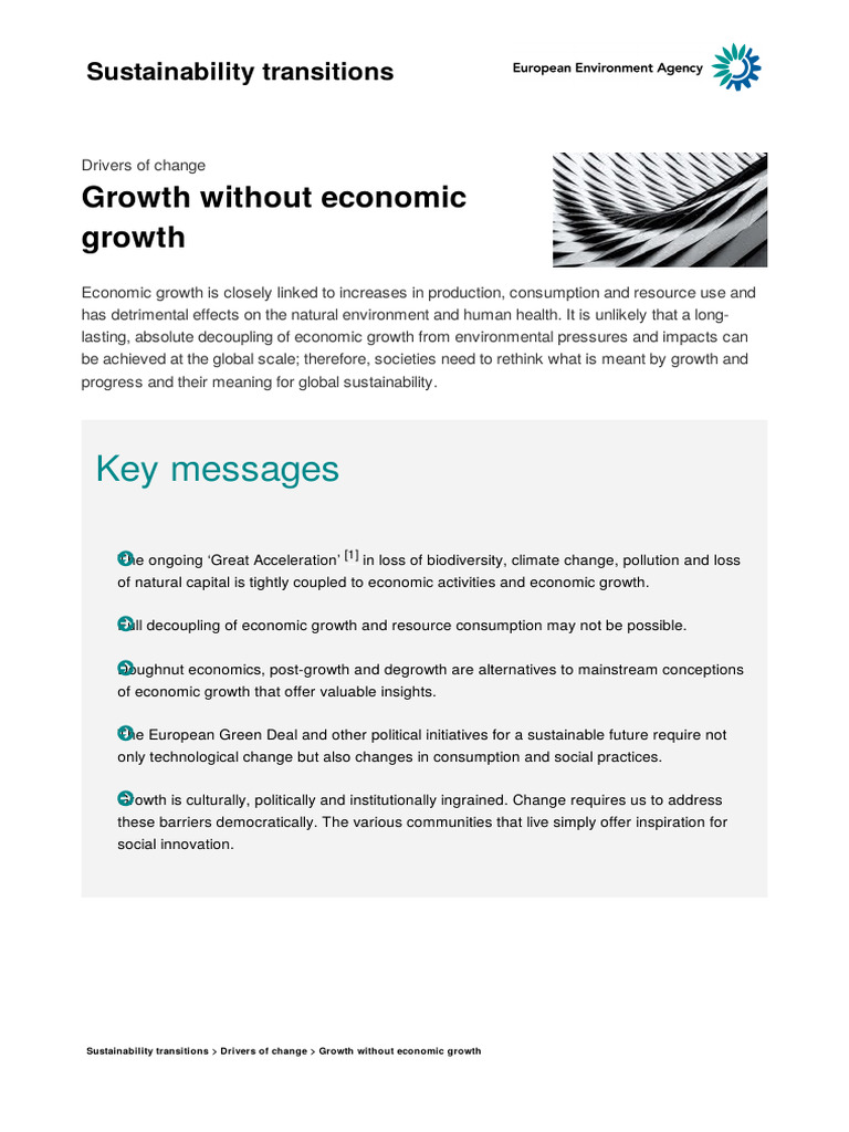 Growth Without Economic Growth | PDF | Sustainability | Green Growth