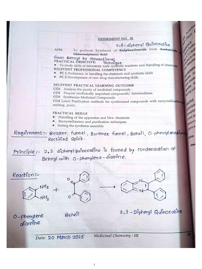 Medicinal Chemistry-Exp - No.1 (GM) | PDF