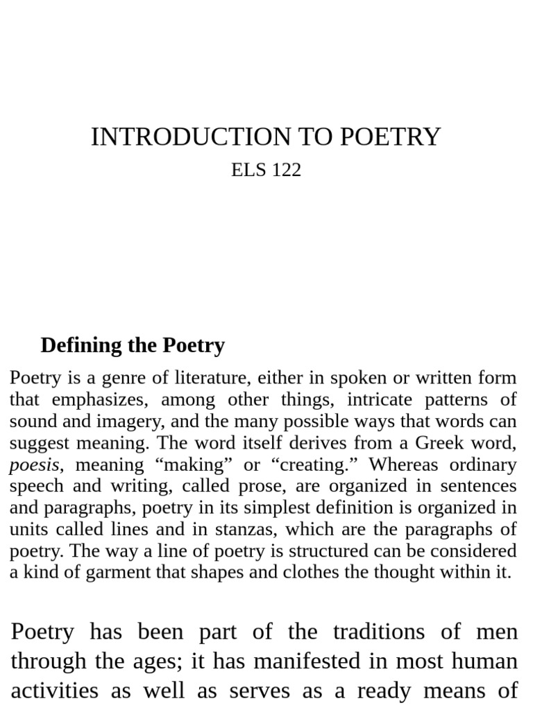 Understanding Poetry: Definitions & Devices | PDF | Poetry
