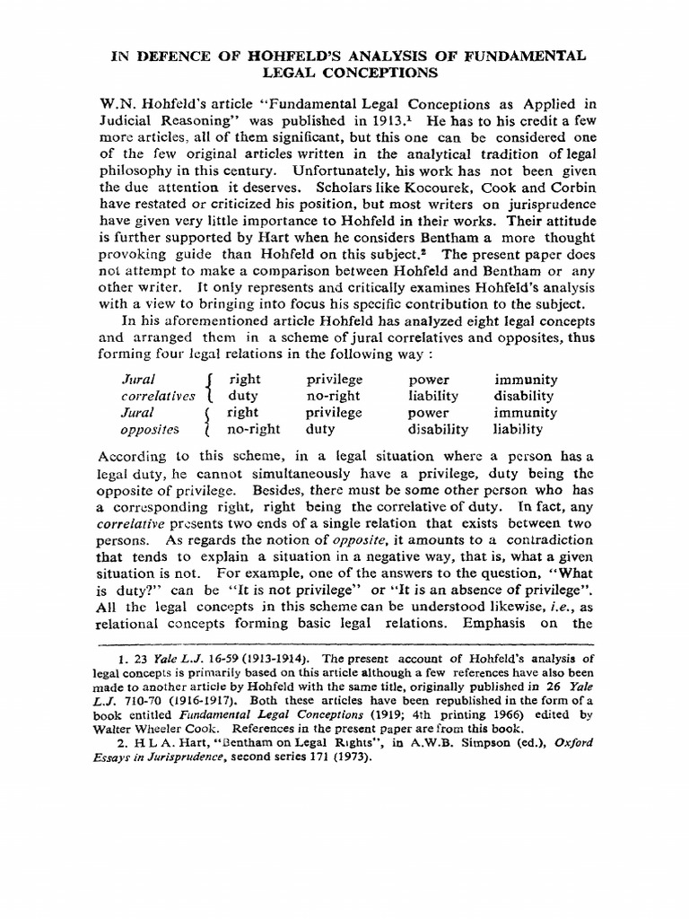 016 - in Defence of Hohfeld's Analysis of Fundamental Legal Conceptions ...
