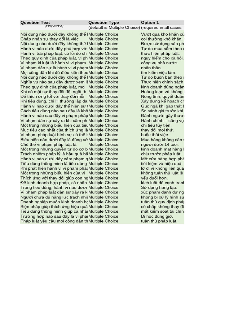 QuizizzSampleSpreadsheetUpdated_v2 | PDF