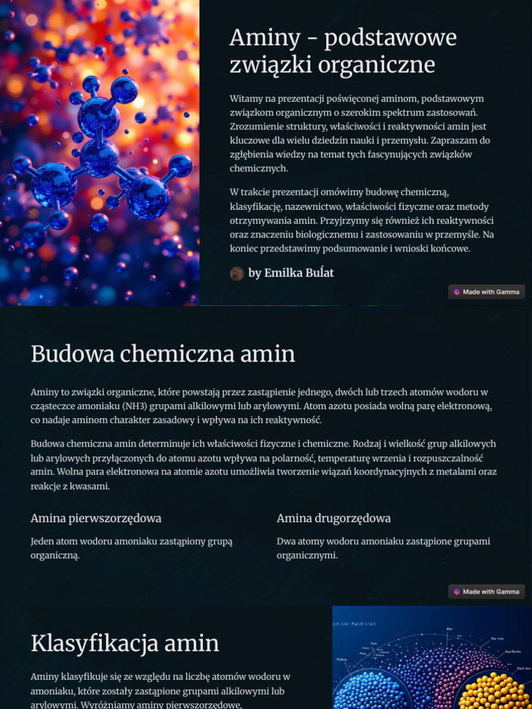 Aminy Podstawowe Zwiazki Organiczne | PDF