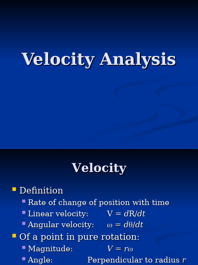 Velocity - Analysis-Chapter 6 | PDF
