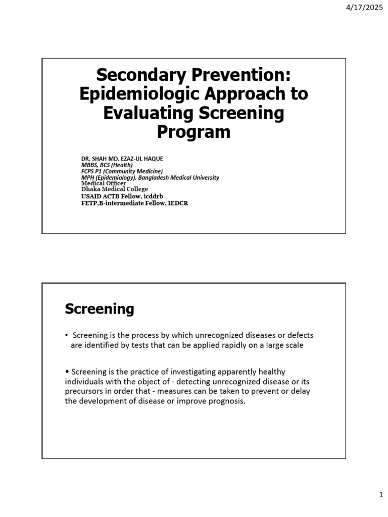 Screening Test 10 Apr 2025 v1 | PDF | Sensitivity And Specificity ...