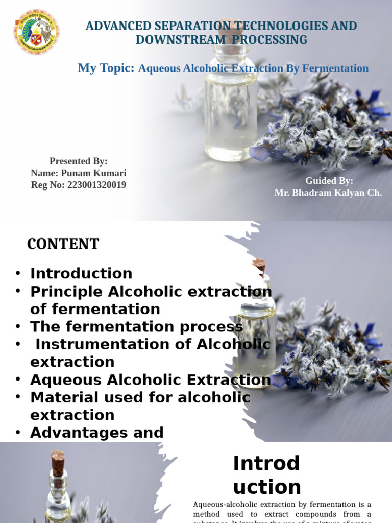 Aqueous Alcoholic Extraction Methods | PDF | Ethanol | Fermentation