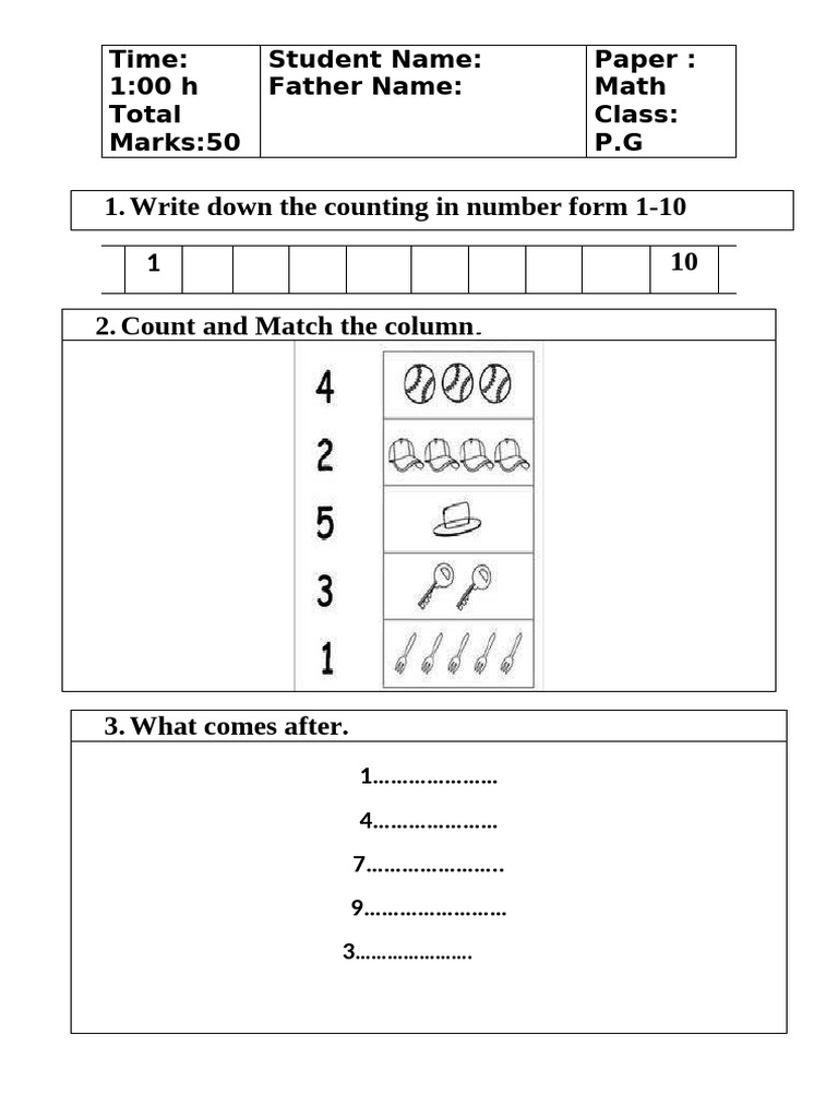 Math Play Group Blue 24 Final Term | PDF
