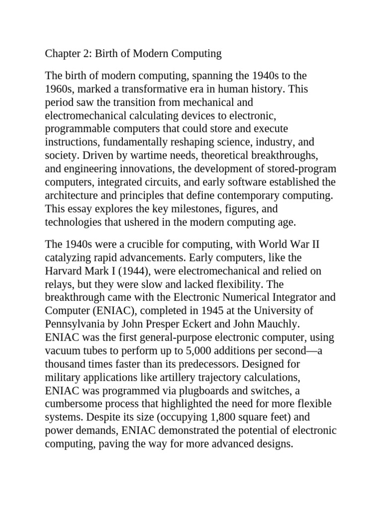 Birth of Modern Computing | PDF | Integrated Circuit | Computer Program