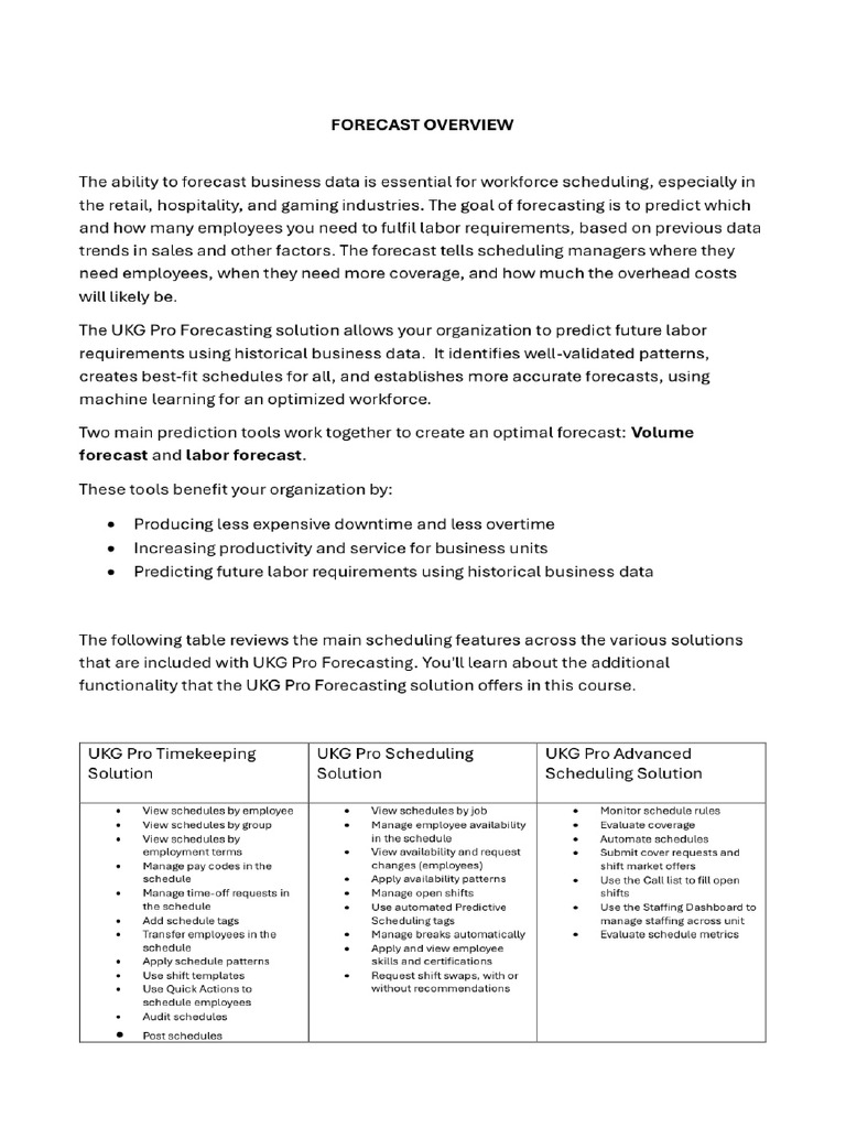 Forecast Overview | PDF