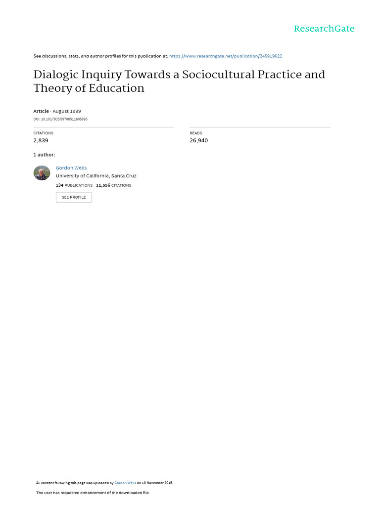 Dialogic_Inquiry_Towards_a_Sociocultural_Practice_ | PDF | Semiotics | Semantics