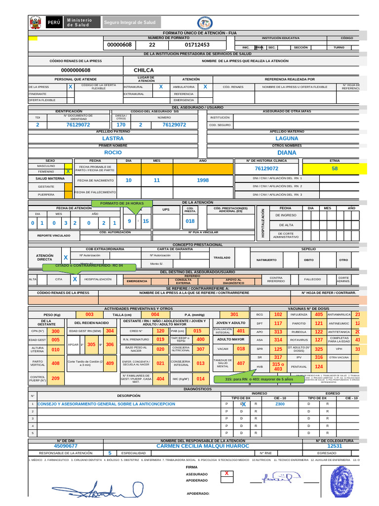 FUA Codigo Preventivo | PDF | Medicina | Cuidado de la salud