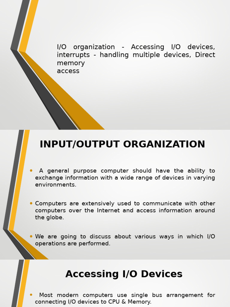 Module 4-IO Organization | PDF | Input/Output | Central Processing Unit