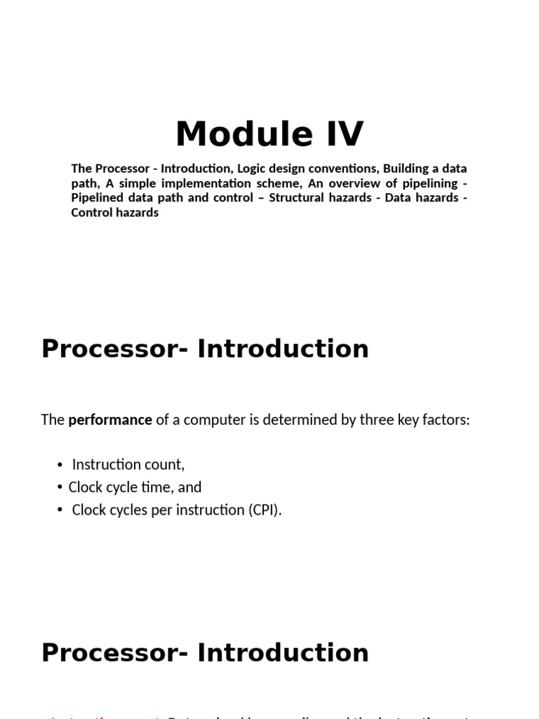 Module 4-Processor & Data Path - 1 | PDF | Central Processing Unit | Input/Output