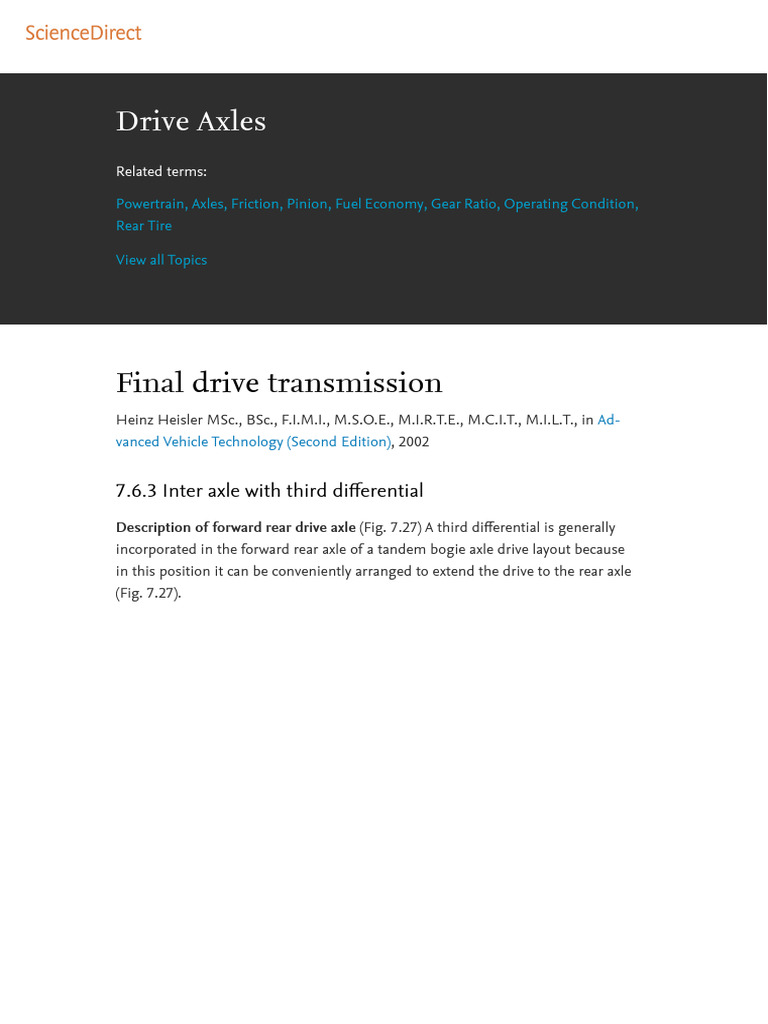 Drive Axles | PDF | Axle | Gear