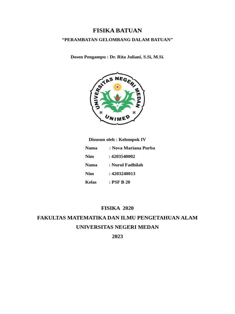 PERAMBATAN GELOMBANG DALAM BATUAN_KELOMPOK 4 | PDF