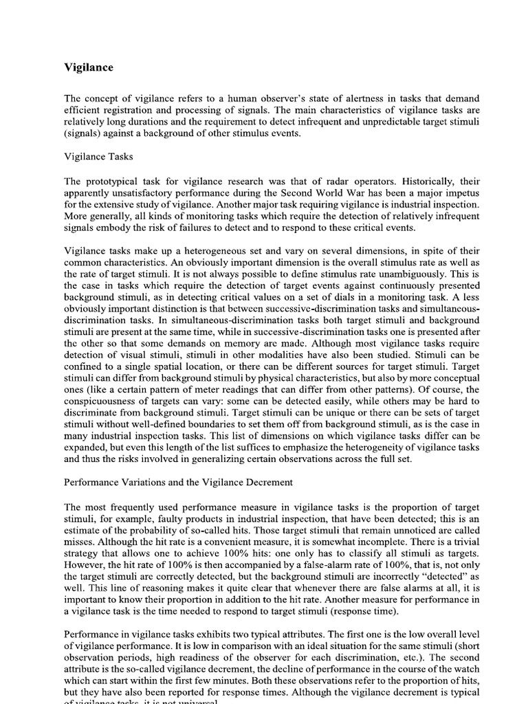 Vigilance | PDF