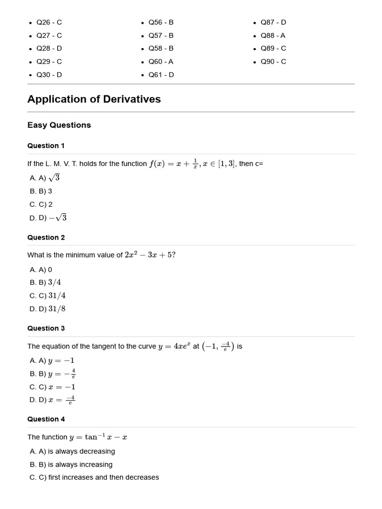 Applications of Derivative | PDF | Mathematical Analysis | Geometry