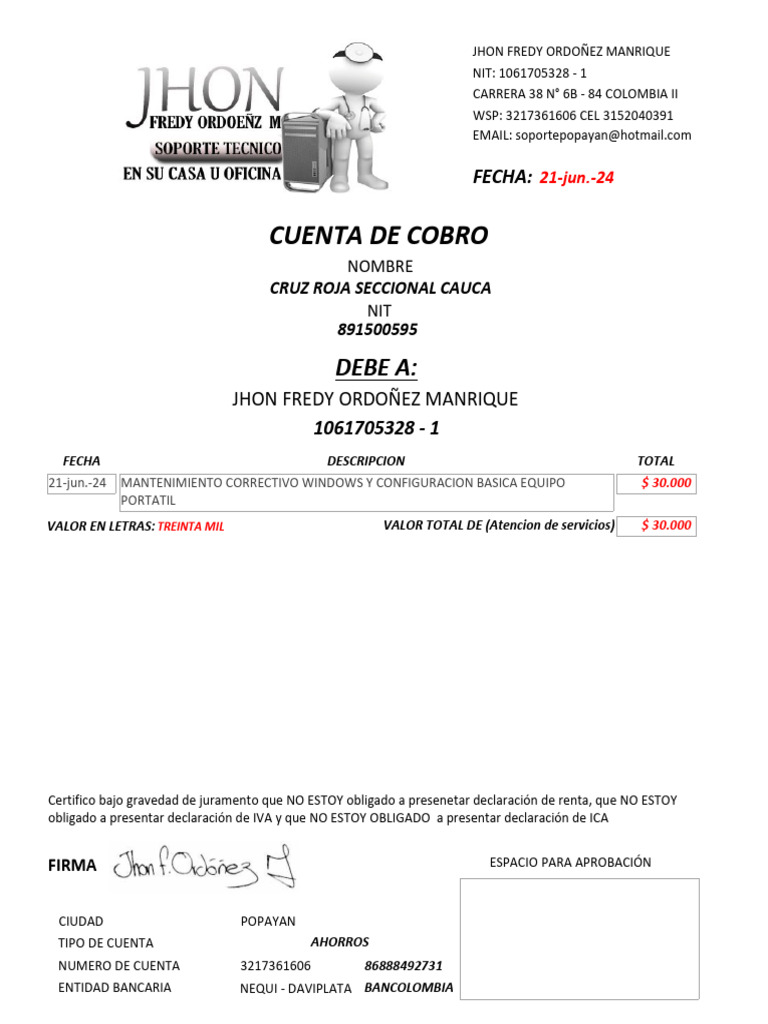 Cta Cobro Jhon | PDF