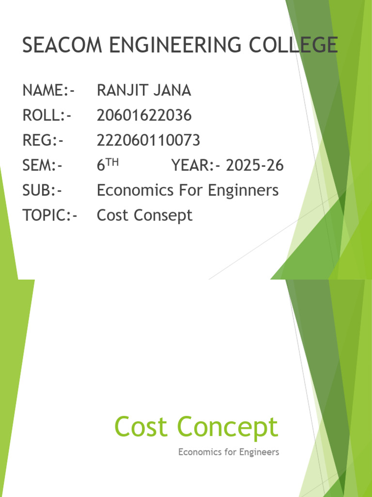 Cost Concepts in Engineering Economics | PDF