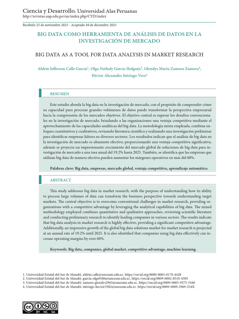 Ciencia y Desarrollo.: Big Data Como Herramienta de Análisis de Datos en La Investigación de ...