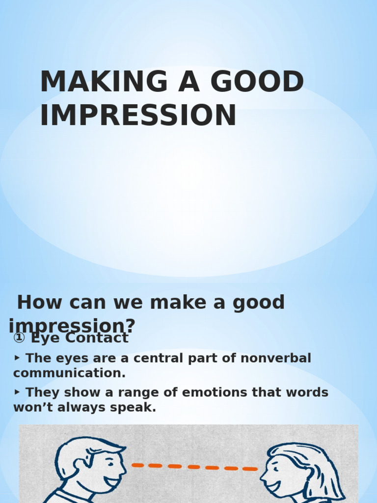 Tips for Making a Good Impression | PDF