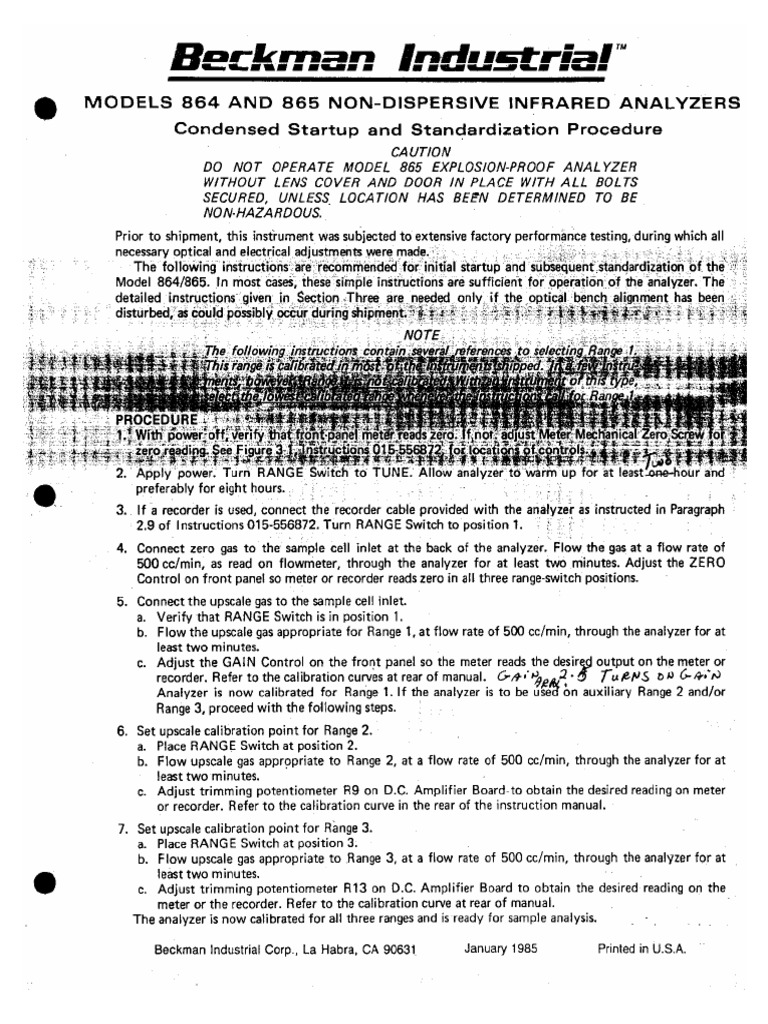 Beckman 864-865-1985 | PDF